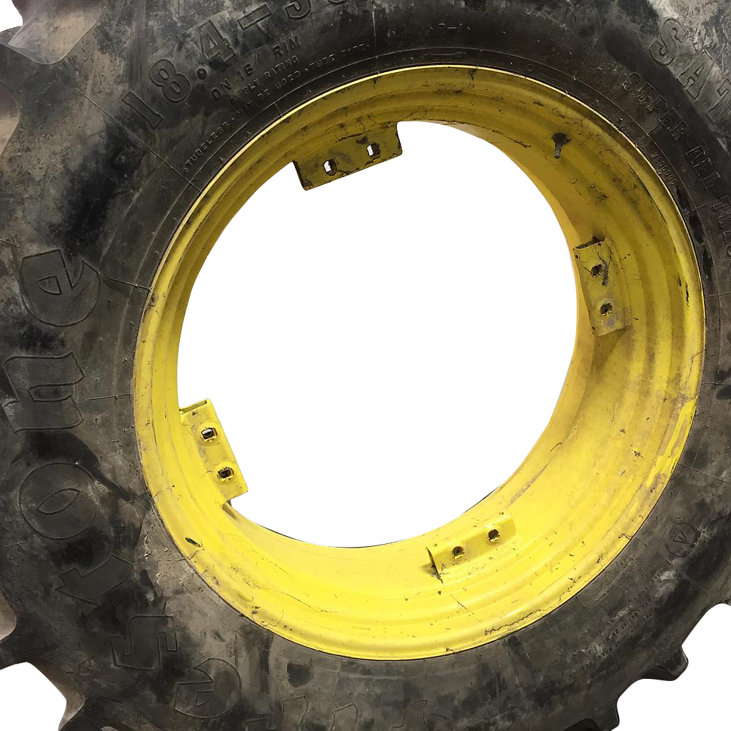 USED 16"W x 38"D, John Deere Yellow 8-Hole Rim with Clamp/Loop Style (groups of 2 bolts) for ...